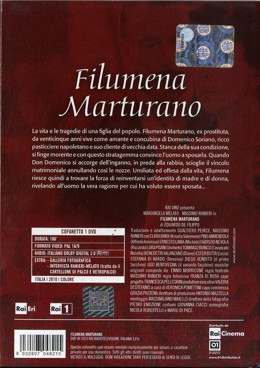 Filumena Marturano - DVD - Film di Franza Di Rosa , Massimo Ranieri ...