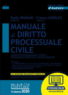 Manuale di diritto processuale civile. Con espansione online - Paolo Spaziani - Franco Caroleo ...