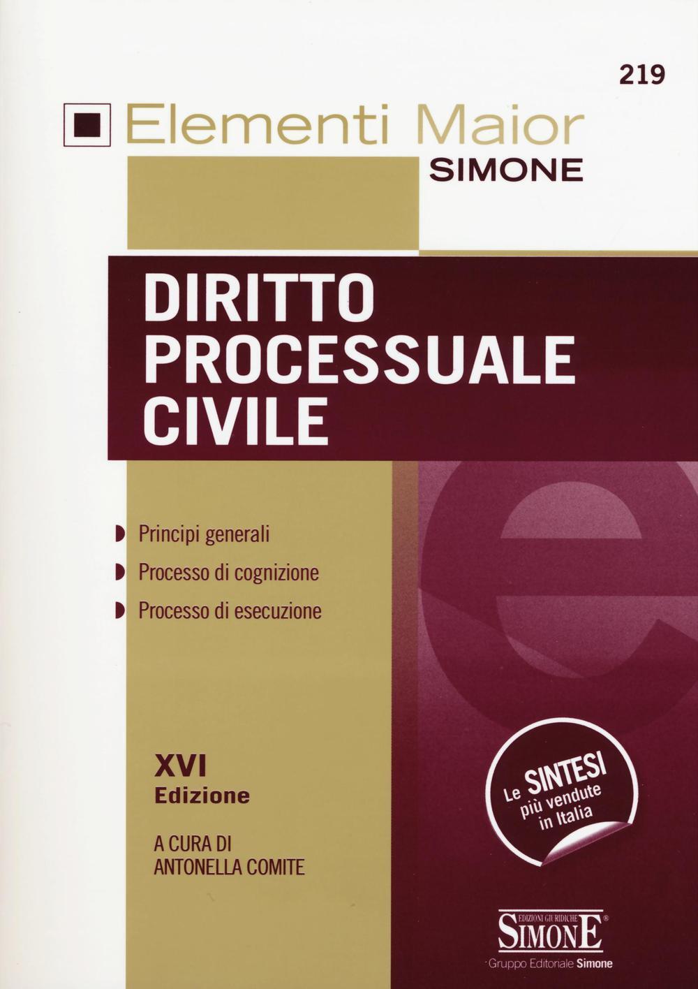 Diritto Processuale Civile - Antonella Comite - Libro - Edizioni Giuridiche Simone - Elementi ...